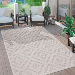 Teppich Paco Home, B:200cm H:14mm L:280cm, beige, Polypropylen, Wohnzimmer, Teppiche, "Livorno 672", Uni-Farben, Scandi, Rauten Muster, Hoch-Tief