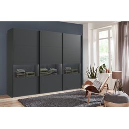 Schwebet&uuml;renschrank wimex, B:270cm H:208cm T:65cm, schwarz, Spanplatte, Schr&auml;nke, "Easy Plus, Kleiderschrank Made in Germany", mit Glaseinsatz/
