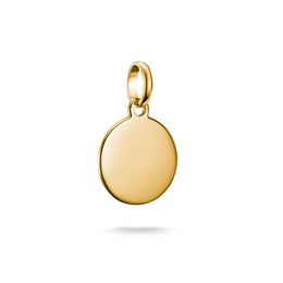 Thomas Sabo Damen Charm-Einhänger "Charm Coin - Connect", gold, Silber 925 (recycelt), Charms