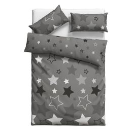 Bettw&auml;sche my home, grau, Microfaser-Fleece, Obermaterial: 100% Polyester, Bettw&auml;sche, "Dreamer in Gr. 135x200 oder 155x220 cm, ideal f&uuml;r