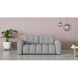 2-Sitzer OTTO HOME, B:195cm H:91cm T:107cm, grau, 100% Polyester, Sofas, "Manilla, trendige Steppung, 2 Rückenkissen, B/T/H 195/107/91 cm", mit