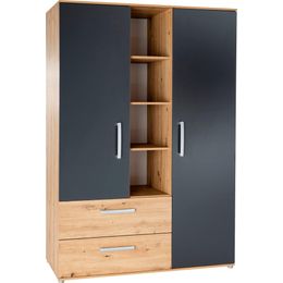 Kleiderschrank Arthur Berndt, B:130cm H:188cm T:51cm, braun, Holzwerkstoff, Kinderzimmer, Schr&auml;nke, "Alessio, Kinderkleiderschrank", Kleiderschrank,