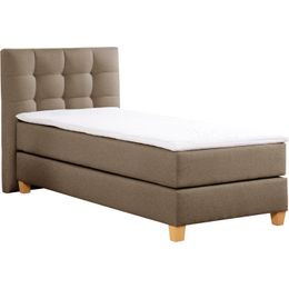Boxspringbett Home Affaire, B:104cm L:211cm, braun, Komplettbetten, "Moulay", inkl. Topper, in 3 H&auml;rtegraden, TFK auch in H&auml;rtegrad 4