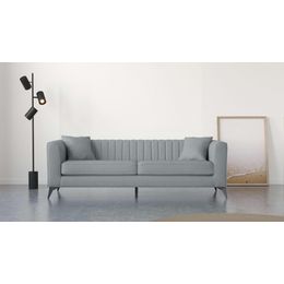 4-Sitzer Home Affaire, B:231cm H:74cm T:86cm, grau, 100% Polyester, Sofas, "MATTHEW elegantes Designsofa, Maße B/T/H: 231/86/74 cm", XXL, Steppung im