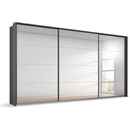 Schwebet&uuml;renschrank Rauch, B:368cm H:214cm T:68cm, grau, Holzwerkstoff, Schr&auml;nke, "Kleiderschrank Schrank Garderobe OTELI inkl. 3 Innenschubladen",