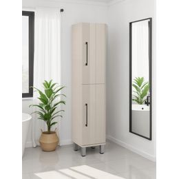 Hochschrank Welltime, B:30cm H:150cm T:30cm, beige, MDF, Badezimmer, Schr&auml;nke, "Florenz", Breite 30cm,Badezimmerschrank,Badschrank,2 T&uuml;ren
