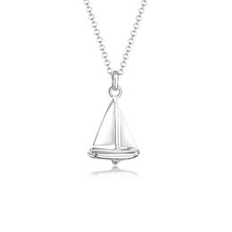 Elli Damen Kette mit Anhänger "Erbskette Segelboot Anhänger Maritim 925 Silber", 45, ohne Stein, Silber 925 (Sterlingsilber), L: 45, silber, Silber