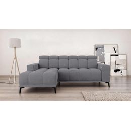 Ecksofa Home Affaire, B:249cm H:111cm T:174cm, grau, 100% Polyester, Wohnzimmer, Sofas, "CAZIE, Designsofa, L-Form, trendige Bubble-Optik", L-Form