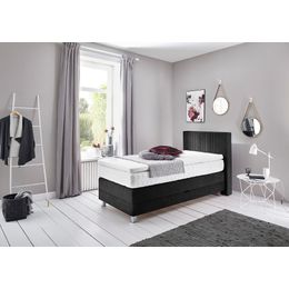 Boxspringbett, B:105cm L:210cm, schwarz, Westfalia Schlafkomfort, Bezug: 100% Polyester;Polsterung: 100% Polyester, Komplettbetten, wahlweise mit