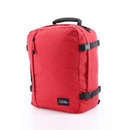 Cityrucksack "Hybrid", National Geographic, rot, Kunstfaser, Rucks&auml;cke, Rei&szlig;verschlussfach, Tragegriff, Schultergurt und Rucksackgurte