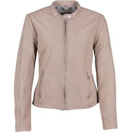 Mauritius Damen Lederjacke "GWMinka", grau, Gr. XL, unifarben, Obermaterial: 100% Schafsleder. Futter: 100% Polyester. Ärmelfutter: 100% Polyester,