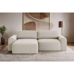 Ecksofa OTTO HOME, B:272cm H:84,5cm T:152cm, beige, 100% Polyester, Sofas, "LEOO universell Schlafsofa mit Bettkasten, Maße B/T/H: 272/152/84,5 cm",