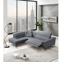 Ecksofa Egoitaliano, B:272cm H:96cm T:203cm, grau, Wohnzimmer, Sofas, "Martine, Multifunktionssofa mit Komfortfunktionen, edel und bequem", mit