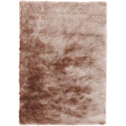 Hochflor-Teppich CarpetFine, B:140cm H:45mm L:200cm, beige, Polyester, Teppiche, "Breeze", besonders weich mit leichtem Glanz Garn, Wohnzimmer