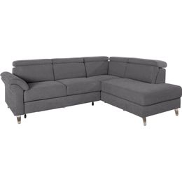 Sit & More Ecksofa SIT & MORE, B:245cm H:84cm T:194cm, grau, Wohnzimmer, Sofas, "Arngast L-Form", inklusive Kopfteilverstellung und Federkern