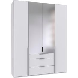 Drehtürenschrank wimex, B:180cm H:236cm T:58cm, weiß, Holzwerkstoff, Schränke, "Mugano", wahlweise mit oder ohne Spiegel, mit Schubladen