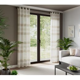 Vorhang HOMING, B:135cm H:245cm, beige, Polyester, Wohnzimmer, Gardinen, "Kaia", Fertigschal