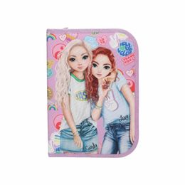 Depesche Kinder Buntstift "Deluxe Federtasche GIRL POWER inkl. Stifte TOPModel 5 x 15,5 x 22 cm violett", lila, Kunststoff, Stifte