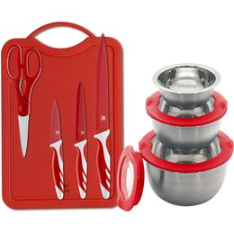 King Schneidebrett "&raquo;FRESHIN&laquo;", B/H/L: 24,5cm x 36cm, rot, Schneidebretter, Sch&uuml;sseln Edelstahl, mit Frischaltedeckel, Schneidebrett