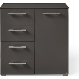 Kombikommode, B:80cm H:81cm T:42cm, grau, SET ONE BY Musterring, Holzwerkstoff, Schlafzimmer, Sideboards, "Henderson", mit 1 T&uuml;r und 4 Schubladen