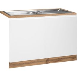 Spülenschrank KOCHSTATION, B:60cm H:82cm T:60cm, weiß, Holzwerkstoff, Küche, Schränke, "KS-Bruneck", >>Bruneck<< 120 cm breit, für viel Stauraum,