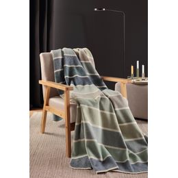 Wohndecke Biederlack, B:150cm L:200cm, grau, Baumwolle, Wohndecken, "Wohndecke Cotton Lines", mit modernem Karodesign