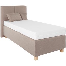 Boxspringbett, beige, Westfalia Schlafkomfort, Komplettbetten, mit Zierkissen