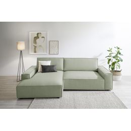 Ecksofa Home Affaire, B:284cm H:90cm T:195cm, grün, 100% Polyester, Wohnzimmer, Sofas, "NEU: SHERWOOD XXL 284, Big-Sofa L-Form, tiefe Sitzfläche 95