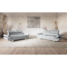 3-Sitzer COTTA, B:233cm H:75cm T:104cm, grau, Softlux-Kunstleder;Luxus-Kunstleder, Sofas, "Enterprise", Big-Sofa, mit Armteilverstellung &