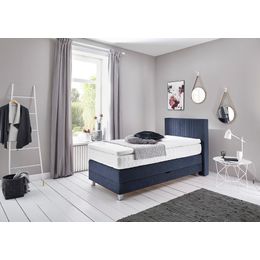 Boxspringbett, B:105cm L:210cm, blau, Westfalia Schlafkomfort, Bezug: 100% Polyester;Polsterung: 100% Polyester, Komplettbetten, wahlweise mit