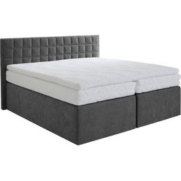 Boxspringbett, B:215cm L:210cmanthrazit, Westfalia Schlafkomfort, Komplettbetten, "Dublin, wahlweise mit Topper in verschiedenen H&auml;rtegraden