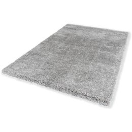 Sch&ouml;ner Wohnen Kollektion Hochflor-Teppich, B:133cm H:45mm L:190cm, silber, SCH&Ouml;NER WOHNEN-KOLLEKTION, Kunstfaser, Teppiche, "Savage 190", Wohnzimmer
