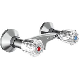 Sch&uuml;tte Duscharmatur SCH&Uuml;TTE, B:17cm H:6cm T:11,8cm, grau, Kunststoff, Messing, Metall, Armaturen, "Savino", Wasserhahn Bad, Zweigriffmischer, Mischbatterie