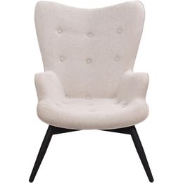 Sessel Salesfever, B:80cm H:92cm T:99cm, beige, Strukturstoff (95% Polyester, 5% Nylon), Metall, Wohnzimmer, Sessel, "Komfortabler Relaxsessel zum