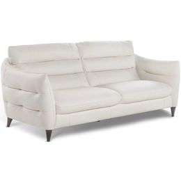 3-Sitzer Calia italia, B:220cm H:93cm T:98cm, wei&szlig;, Sofas, "Cabrini, Design trifft super Sitzkomfort", in Leder, 220 cm Breite, mit elektrischer