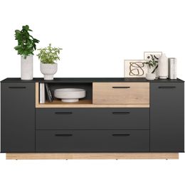 Sideboard Inosign, B:187cm H:81cm T:40cm, schwarz, FSC-zertifizierter Holzwerkstoff, Wohnzimmer, Sideboards, "Premont", Kommode, Breite 187 cm breit,