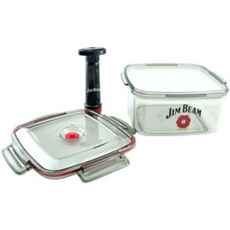 Vakuumbehälter JIM BEAM BBQ, B:20cm H:9cm, transparent, Lebensmittelaufbewahrungsbehälter, zum Marinieren