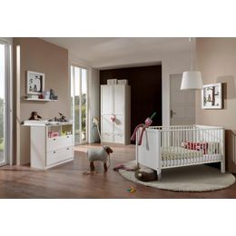Babyzimmer-Komplettset wimex, weiß, Holzwerkstoff, Schlafzimmermöbel-Sets, "Helsingborg", Bett + Wickelkommode + 2 trg. Schrank