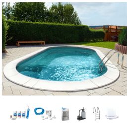 Ovalpool MY POOL BWT, B:360cm H:150cm L:623cm, grau, Schwimmbecken, "PREMIUM mit grauer Innenfolie", H&ouml;he 150 cm, in verschiedenen Gr&ouml;&szlig;en