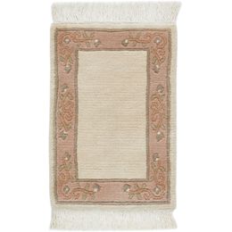Wollteppich LUXOR living, B:60cm H:12mm L:90cm, beige, Obermaterial: 100% Wolle, Teppiche, "Giza", reine Wolle, handgeknüpft, mit Bordüre und Fransen