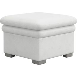 Hocker COTTA, B:65cm H:46cm T:65cm, weiß, NaturLEDER: Bitte beachten Sie, dass Lederbezüge mehr Nähte aufweisen als Stoffbezüge.;Kunstleder