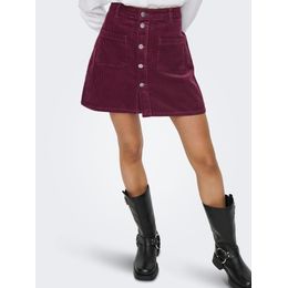 Jacqueline de Yong JDY Damen Cordrock "JDYSHIRAZ CORDUROY SKIRT PNT DIA"windsor wine, Gr. XS, unifarben, Cord, Obermaterial: 100% Baumwolle, Röcke