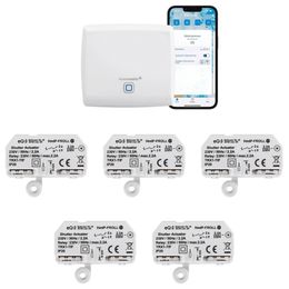 homematic IP Smart-Home-Zubehör "Bundle Access Point + 5x Rollladenaktor Unterputz", B:19,5cm H:10,5cm T:29,5cmweiß, Smart-Home-Stationen