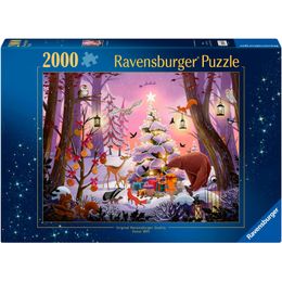 Ravensburger Kinder Puzzle "Weihnachten im Wald", bunt, B:98cm H:75cm, Puzzles, Made in Germany