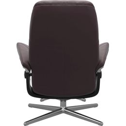 Relaxsessel stressless, B:78cm H:97cm T:70cm, rot, Wohnzimmer, Sessel, "Consul", mit Hocker, mit Cross Base, Gr&ouml;&szlig;e S, M & L, Holzakzent Schwarz