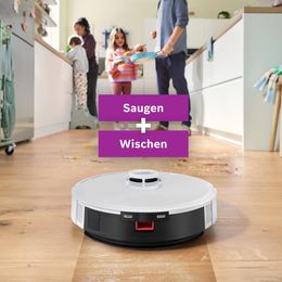 Bosch Saugroboter "Spotless BCRC1W, Saugroboter mit Wischfunktion, 11.000 Pa Saugkraft", B:35,3cm H:9,6cm T:35,1cmwei&szlig;, Saugroboter, Ladestation,