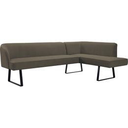 Eckbank, B:249cm H:83cm T:157cm, grau, exxpo - SOFA FASHION, Esszimmer, Sitzb&auml;nke, "Americano", mit Keder und Metallf&uuml;&szlig;en, Bezug in verschiedenen
