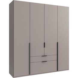 Drehtürenschrank wimex, B:180cm H:208cm T:58cm, schwarz, Holzwerkstoff, Schränke, "Mugano", wahlweise mit oder ohne Spiegel, mit Schubladen