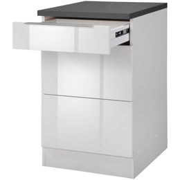Unterschrank KOCHSTATION, B:50cm H:85cm T:60cm, wei&szlig;, Holzwerkstoff, MDF, K&uuml;che, Schr&auml;nke, "KS-Brindisi", 50 cm breit