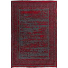 Teppich Kayoom, B:80cm H:8mm L:150cm, rot, Polyester, Wohnzimmer, Teppiche, "Kalevi 300", Flachgewebe